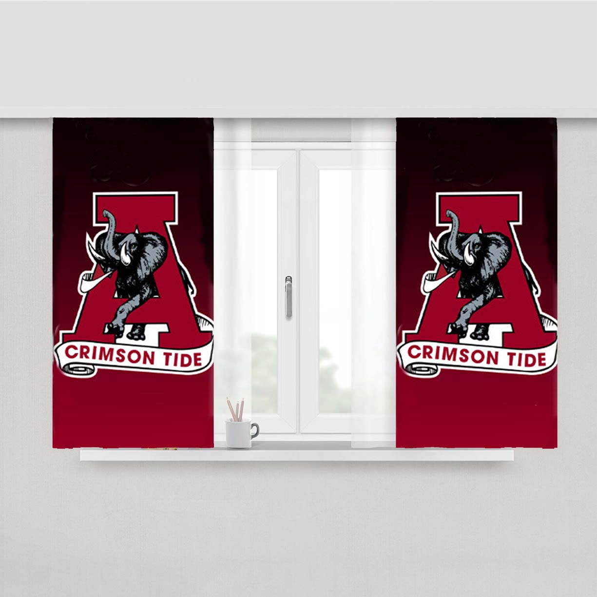 The Alabama Crimson Tide Football Peach Skin Window Curtains – Backbagnd